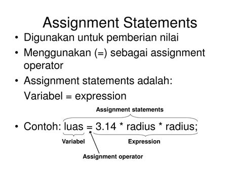 Assignment Statements