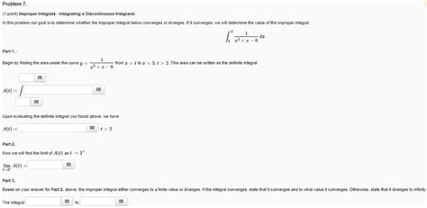 solved problem 7 1 point improper integrals integrating