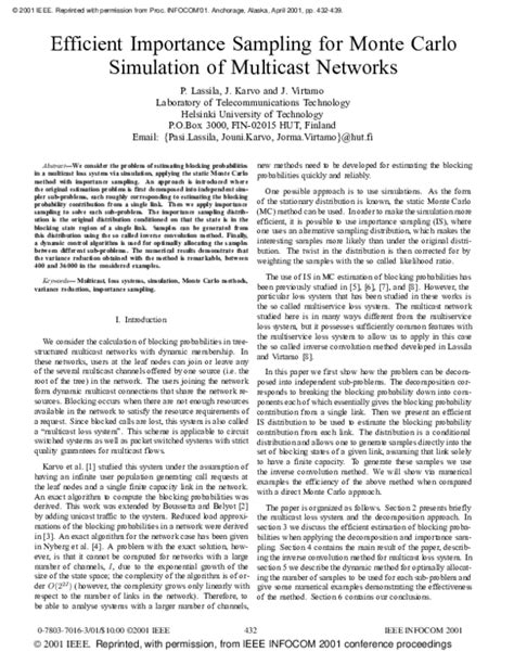 Pdf Efficient Importance Sampling For Monte Carlo Simulation Of