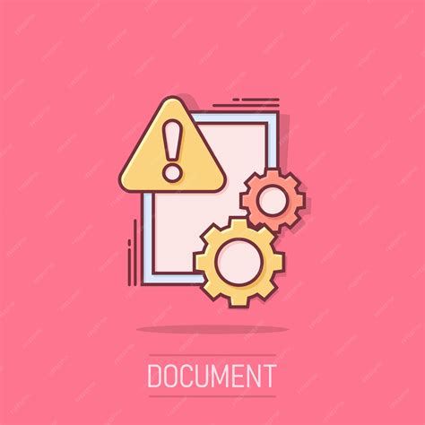 Premium Vector Document Error Icon In Comic Style Broken Report