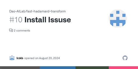 Install Issuse · Issue 10 · Dao Ailabfast Hadamard Transform · Github