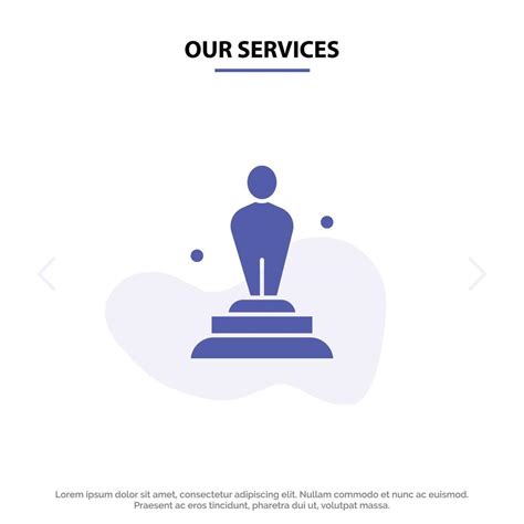 Our Services Academy Award Oscar Statue Trophy Solid Glyph Icon Web