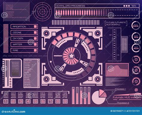Abstract Future Concept Futuristic Blue Virtual Graphic Touch User Interface Hud For Web Site