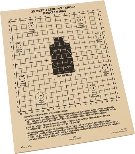 25m Zeroing Target Sheets 100 Hero Outdoors