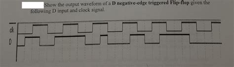 Solved Show The Output Waveform Of A D Negative Edge Chegg