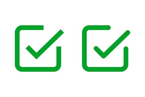Rounded Corner And Corner Checkbox Icon Set Vector 26530745 Vector