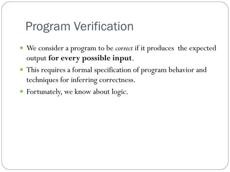 PPT Program Verification PowerPoint Presentation Free Download ID 4739630