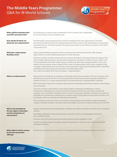 Myp Questions And Answers English Pdf Educational Assessment And