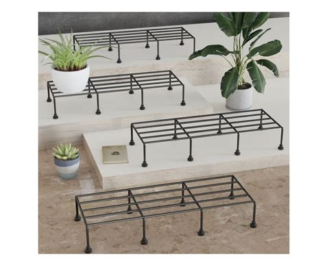 Decorlives Pack Of 3 Rectangular Metal Planter Stand