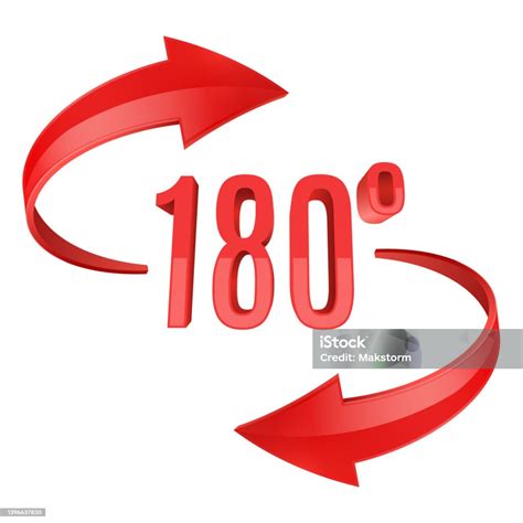 Red Glossy 3d Curve Arrows And 180 Degrees Sing Stock Illustration Download Image Now Arrow