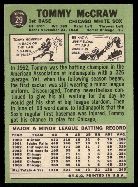 1967 Topps 29 Tom Mccraw Ex