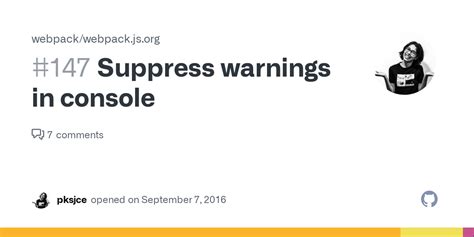 suppress warnings in console · issue 147 · webpack · github