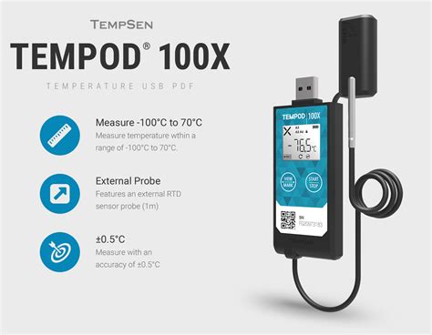 Tempod X Tempsen Dry Ice Data Logger With External Probe