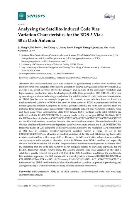 Pdf Analyzing The Satellite Induced Code Bias Variation Characteristics For The Bds 3 Via A 40