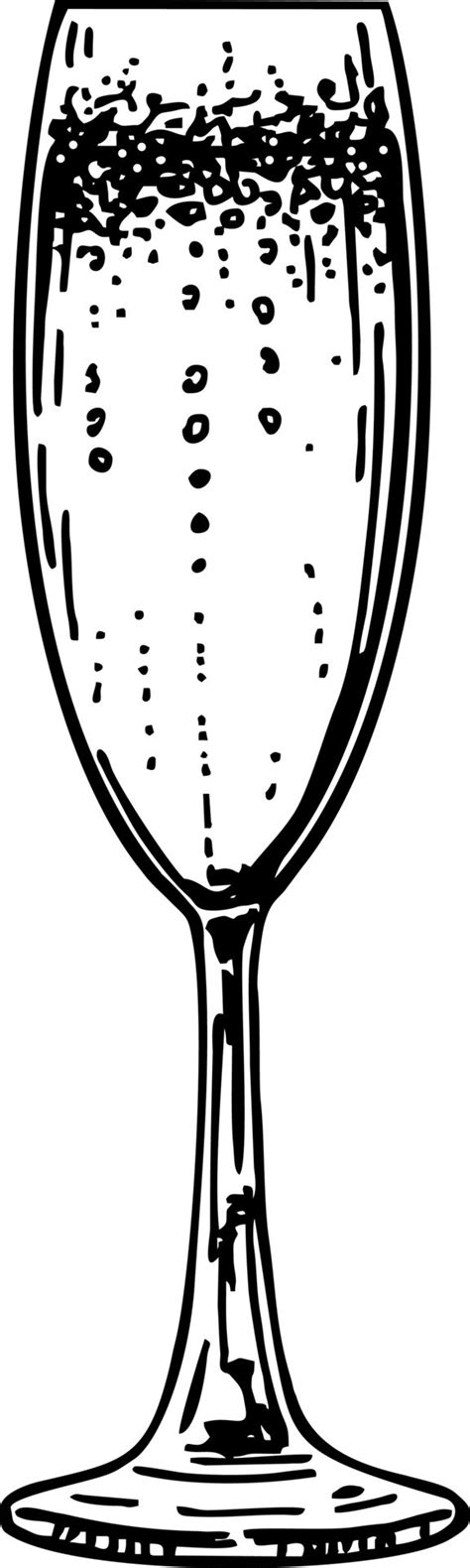 Champagne Glass With Splash Champagne Sketch Icon Hand Drawn