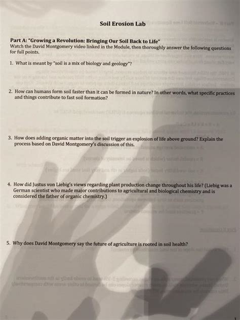 Solved Soil Erosion Lab Part A Growing A Revolution Chegg Com