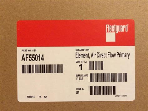 Fleetguard Af55014 Air Filter Cross Reference