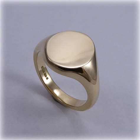 Gents 9ct Gold Classic Oval Signet Ring Mr Allan Jewellers
