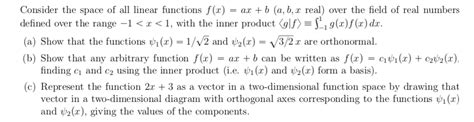 solved consider the space of all linear functions f x ax
