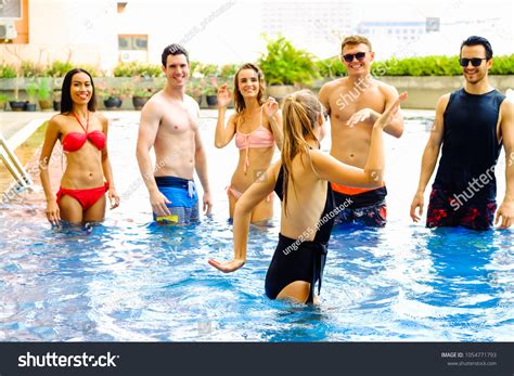 Portrait Sexy Bikini Pool Party Enjoy Stock Photo Shutterstock