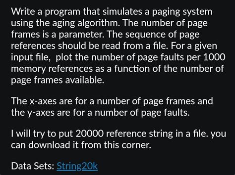 write a program that simulates a paging system using