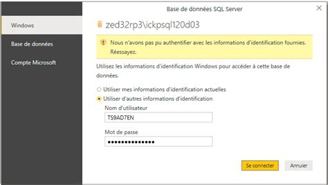 unable to connecter pbi desktop to sql server on a microsoft