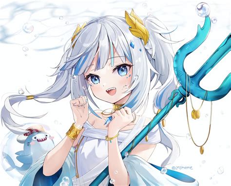 Gawr Gura And Bloop Hololive And 1 More Drawn By Jinami273j2