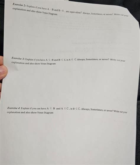 Solved Exercise Explain If You Have AB And BA Are Chegg Com