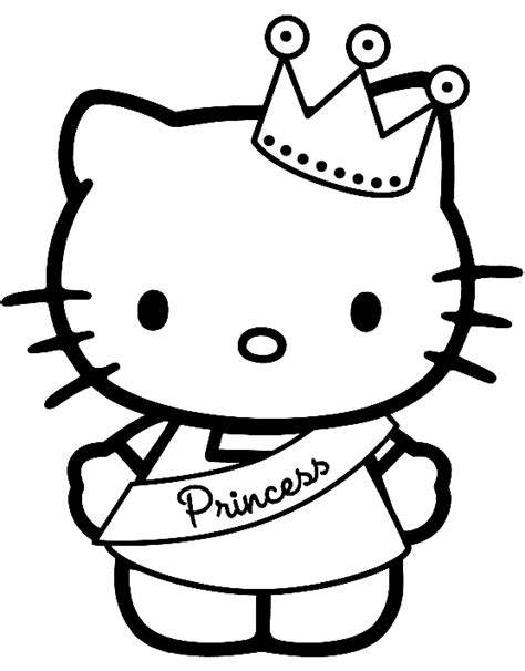 Kleurplaten Hello Kitty Princess 2025 Noel Shirline