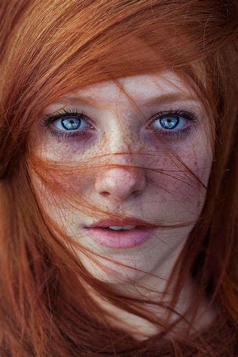 Hd Wallpaper Women Redhead Blue Eyes Freckles Hair In Face Portrait Display Copper Hair