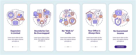 Home Based Business Drawbacks Onboarding Mobile App Screen Walkthrough