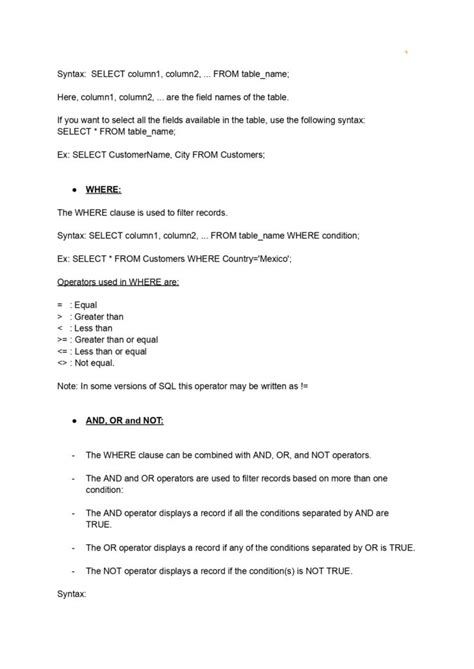 Sql Complete Notes Pdf Connect4techs