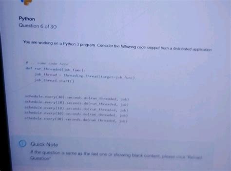 Python Question 6 Of 30 You Are Working On A Studyx