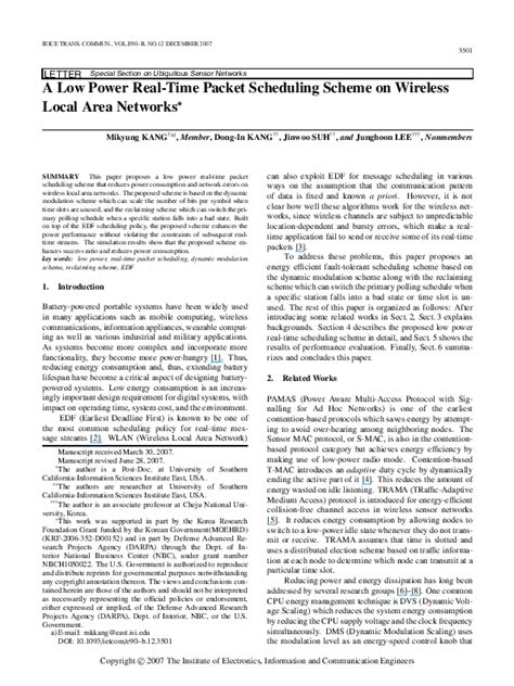pdf a low power real time packet scheduling scheme on wireless local