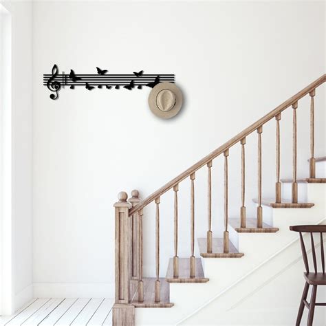 Large Metal Coat Rack Music Art Metal Wall Hanger Steel Metal Hook