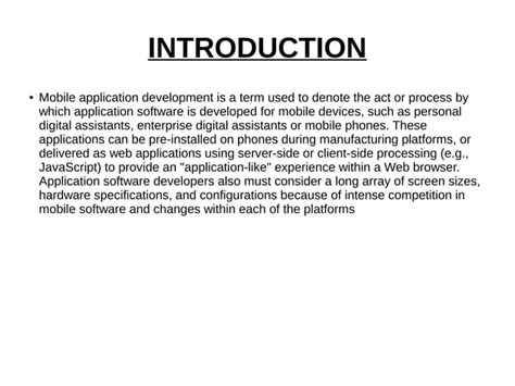 mobile application development | PPT