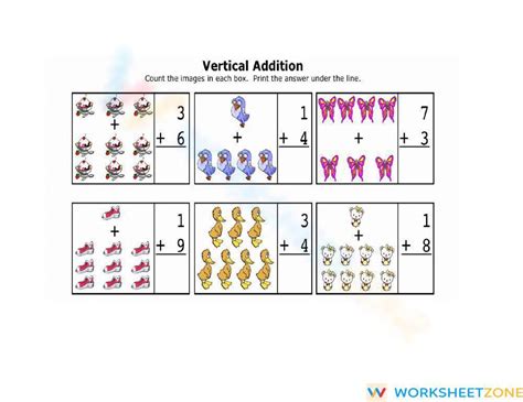 vertical additions worksheet