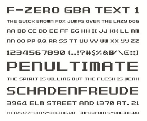 F Zero Gba Text 1 шрифт