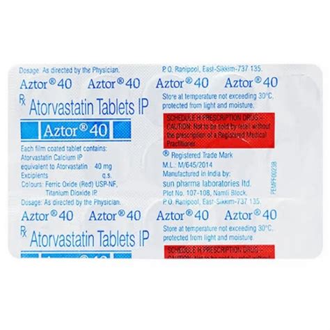 Aztor 40mg Tab Atorvastatin At ₹ 285 Stripe Nagpur Id 2855063565330
