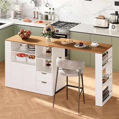 Royalcraft 758 Kitchen Island With Extendable Table Storage Island For Kitchen