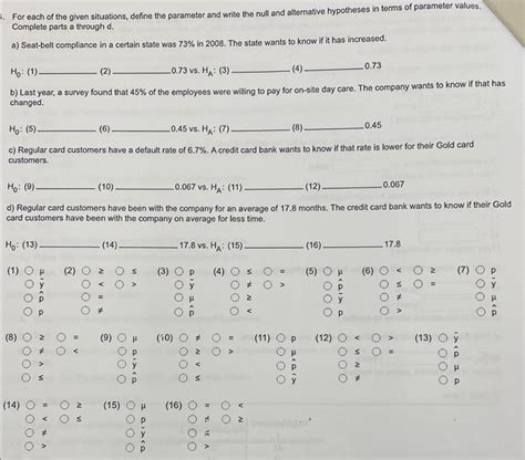 Solved For Each Of The Given Situations Define The