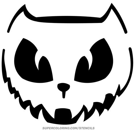 Evil Cat Stencil Free Printable Papercraft Templates