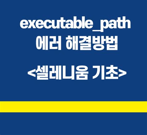 Python 셀레니움 Executablepath Has Been Deprecated Please Pass In A Service Object 에러 해결 방법