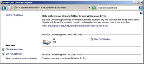 configuring bitlocker drive encryption on windows server 2008 r2