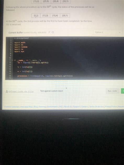 Solved A Processor Is Given A Lineup Of N Processes To