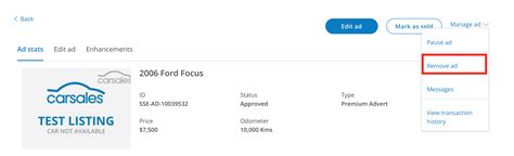 How Do I Remove My Ad Carsales Com Au Help Centre