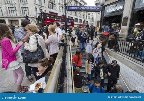 Oxford Circus Station London Editorial Image Image Of Pedestrians