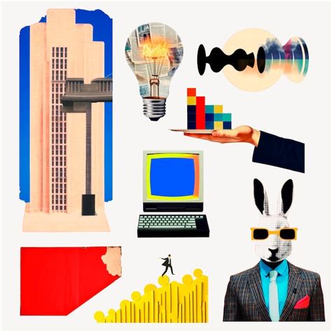 Creative Collage With Business Elements Premium Ai Generated Psd