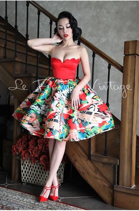 50s Pin Up Girls Dresses Pearl Frush Pin Up Girl In Red Dress