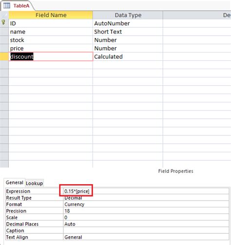 Sql Calculation Stocked In A Table Ms Access Stack Overflow
